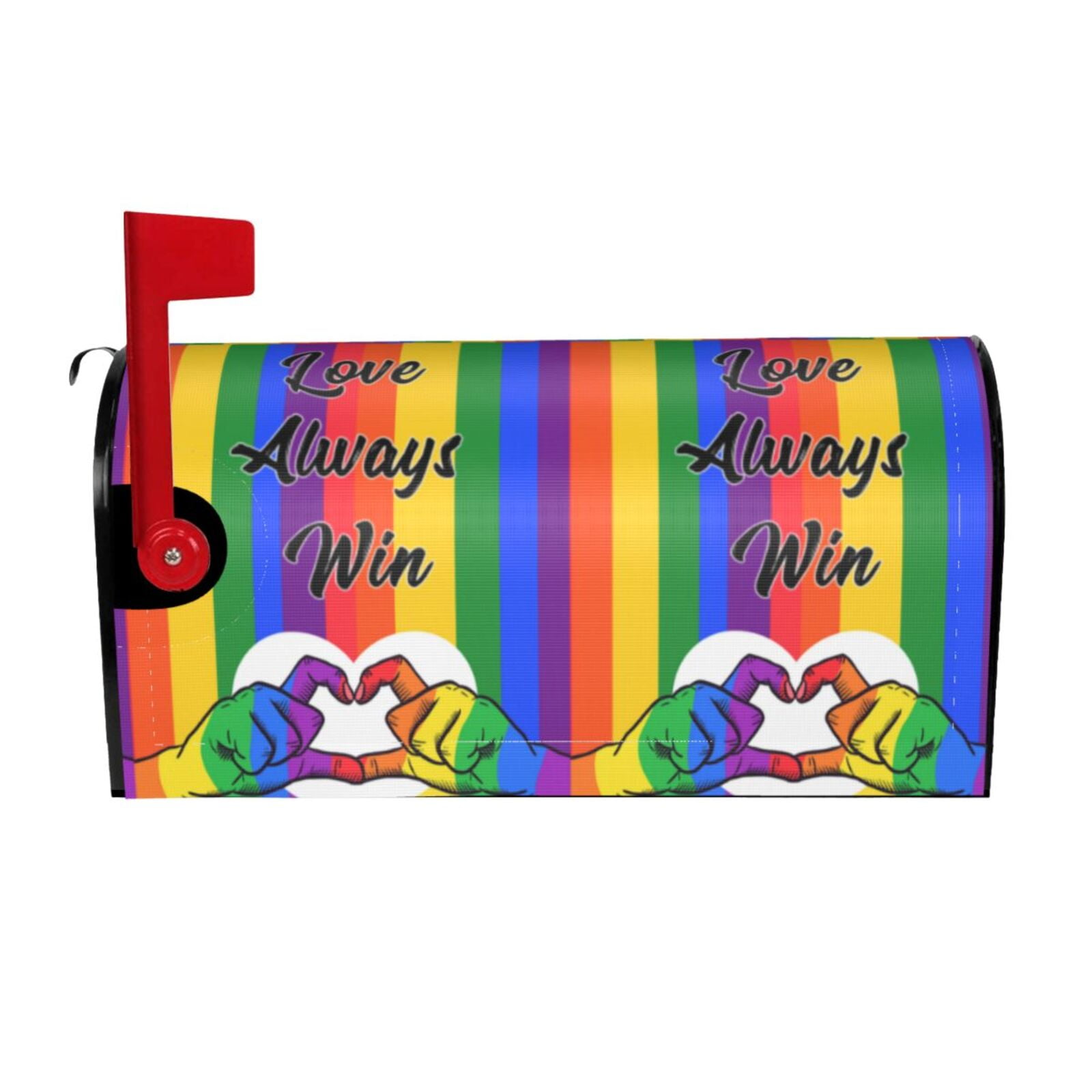 Pride Love Always Win Lgbtq Magnetic Mailbox Cover Post Box For Outside ...