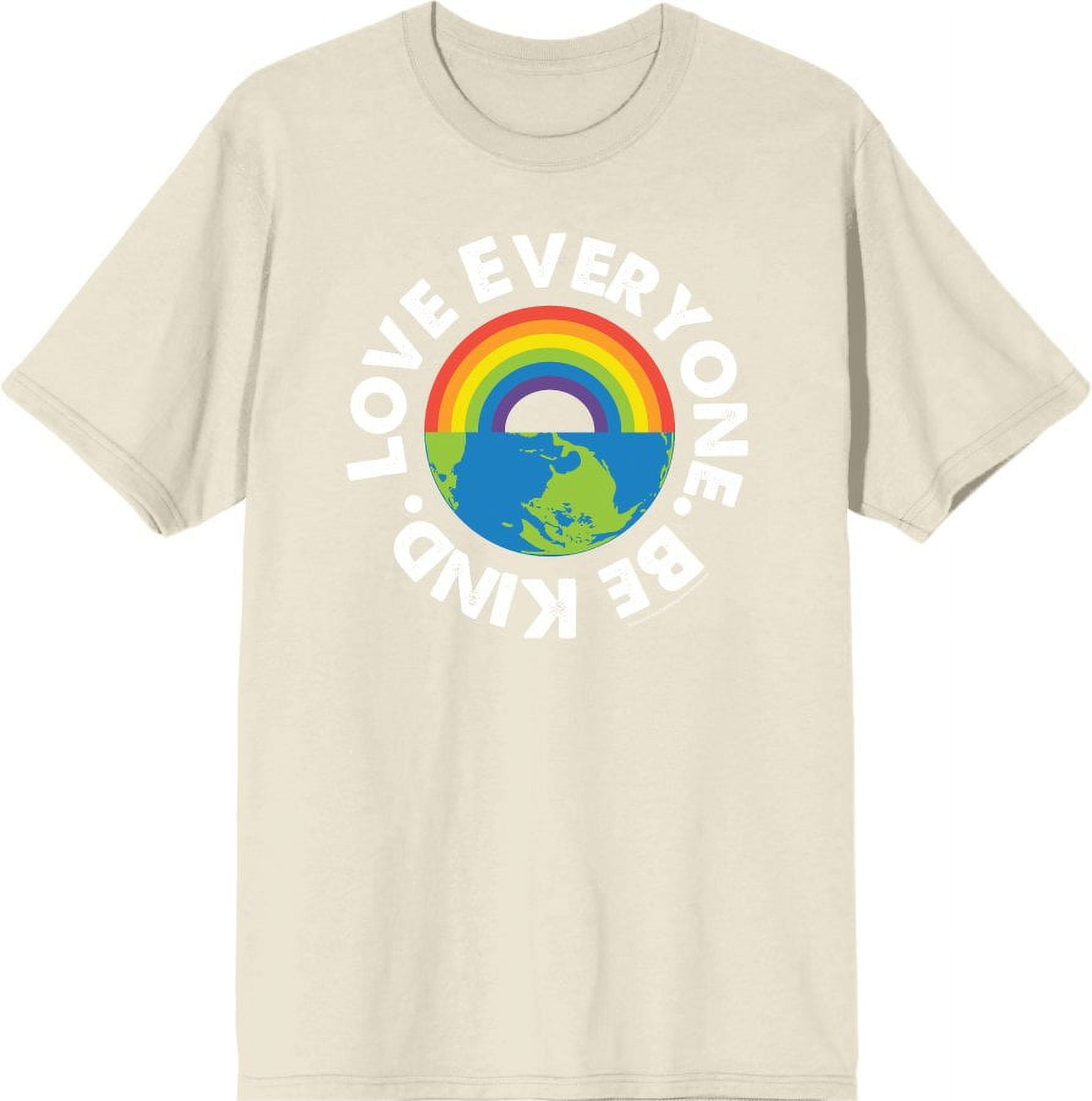 Pride Love Everyone Be Kind Men's Natural Crew Neck Short Sleeve Tee ...
