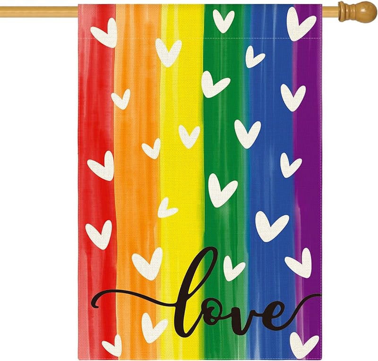 Pride Love Heart Rainbow Garden Flag 12x18 Inch Double Sided Outside ...