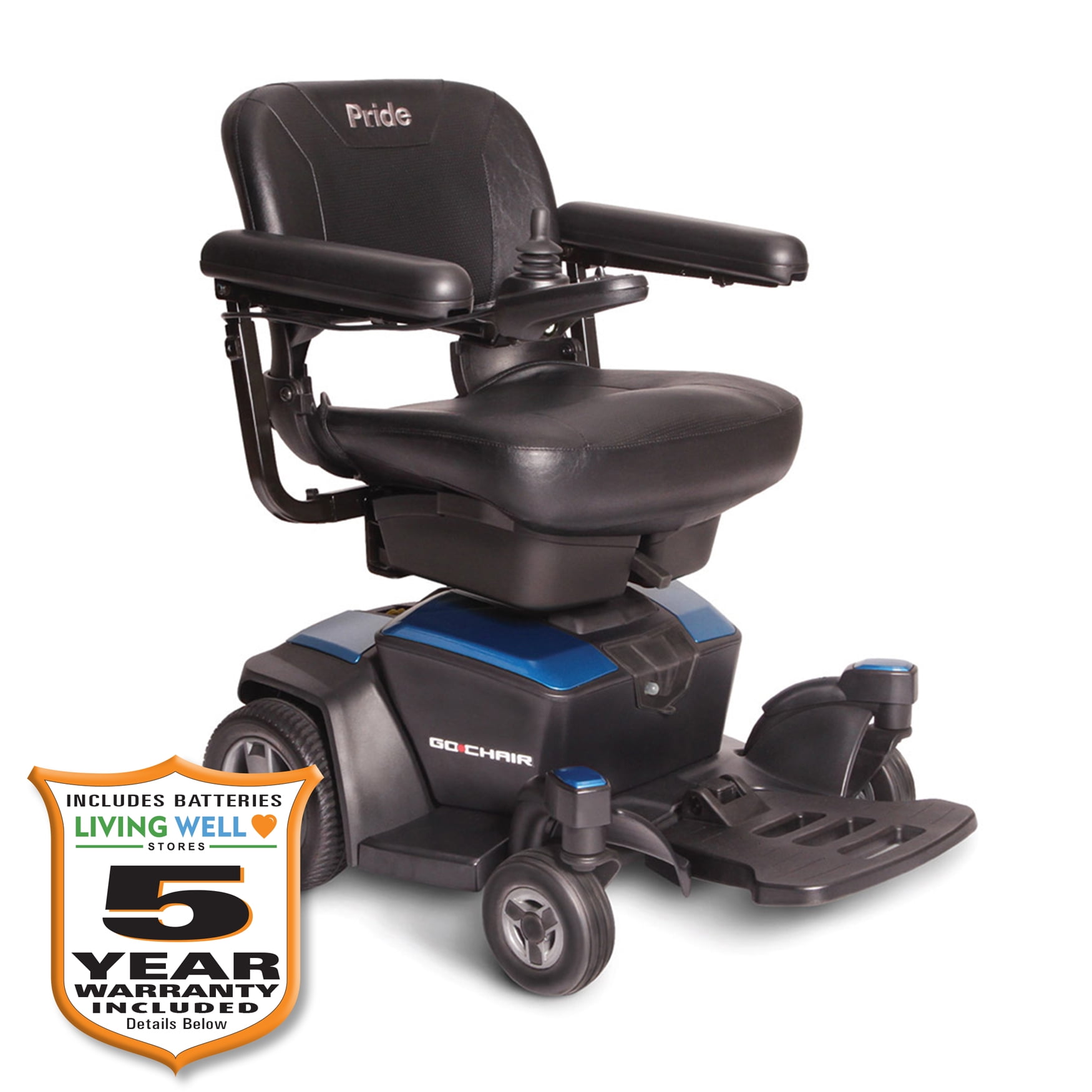 Pride Mobility Go Chair Travel Power Wheelchair, 18" x 17" Seat, with 5 ...