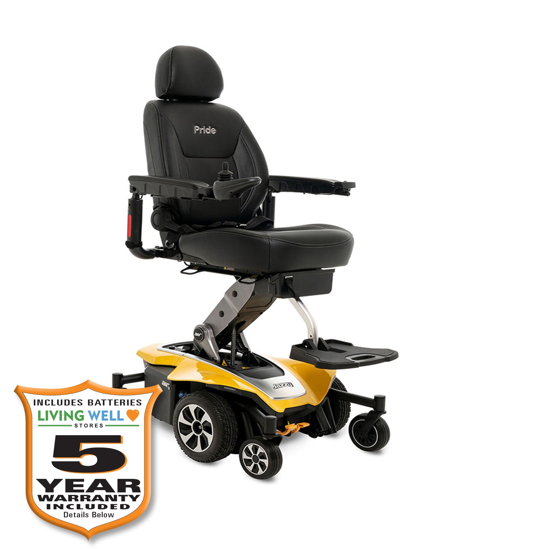 Pride Mobility Jazzy Air 2 Power Chair, Citrine Yellow, Captain Seat 16 ...