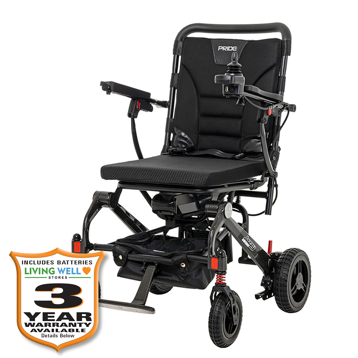 Pride Mobility Jazzy Carbon Travel Lite Power Chair, Black - Walmart.com