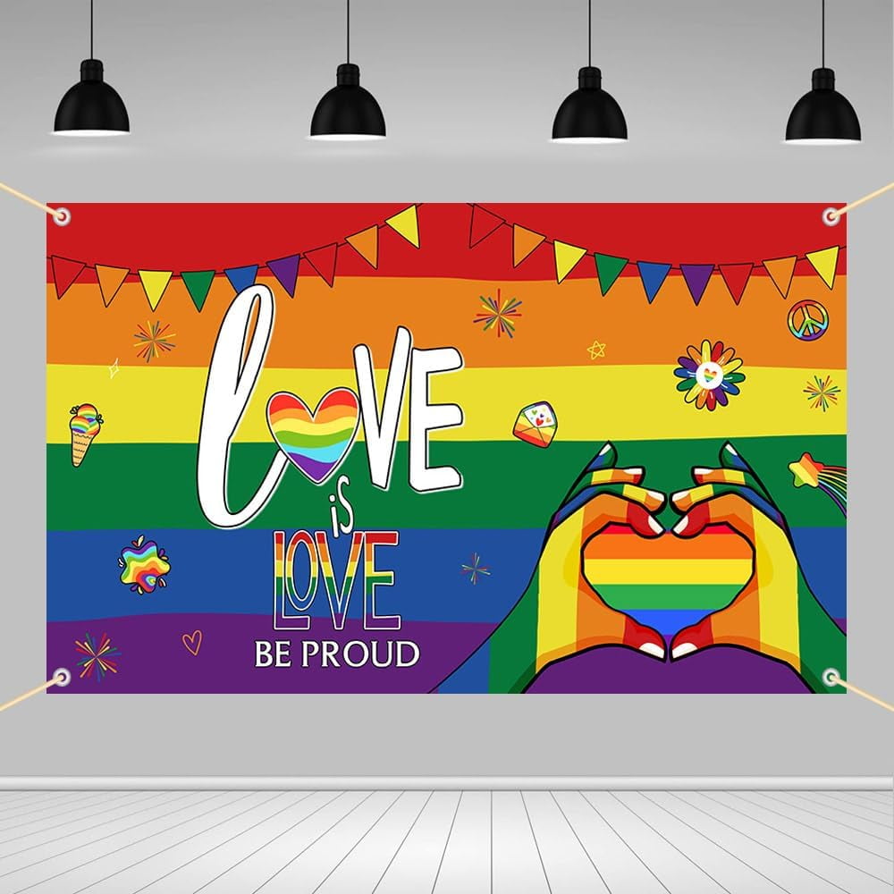 Pride Month Banner Backdrop Love is Love Be Proud Photography ...
