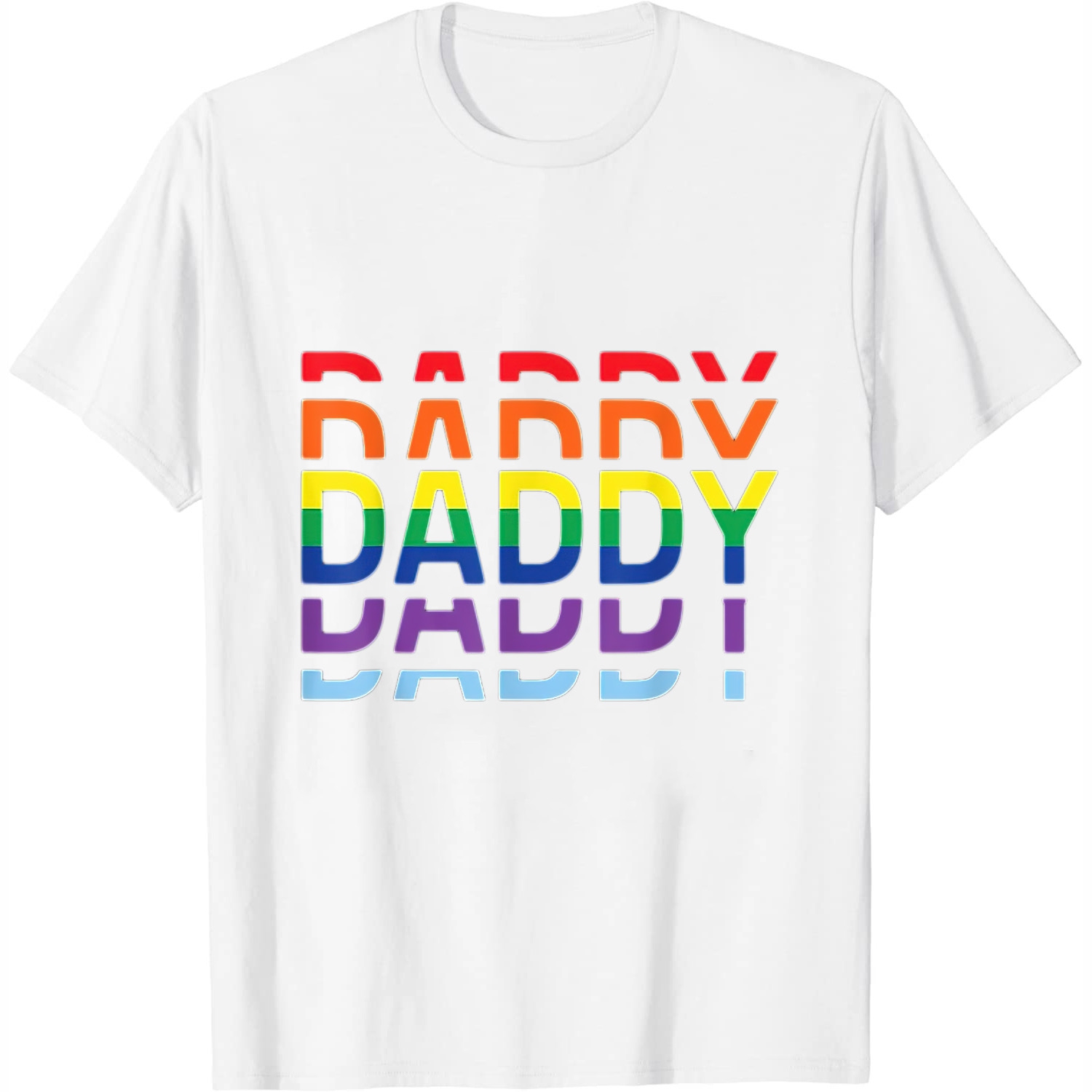 Pride Month Daddy LGBT Rainbow Flag Proud Womens T-Shirt White 4X-Large ...