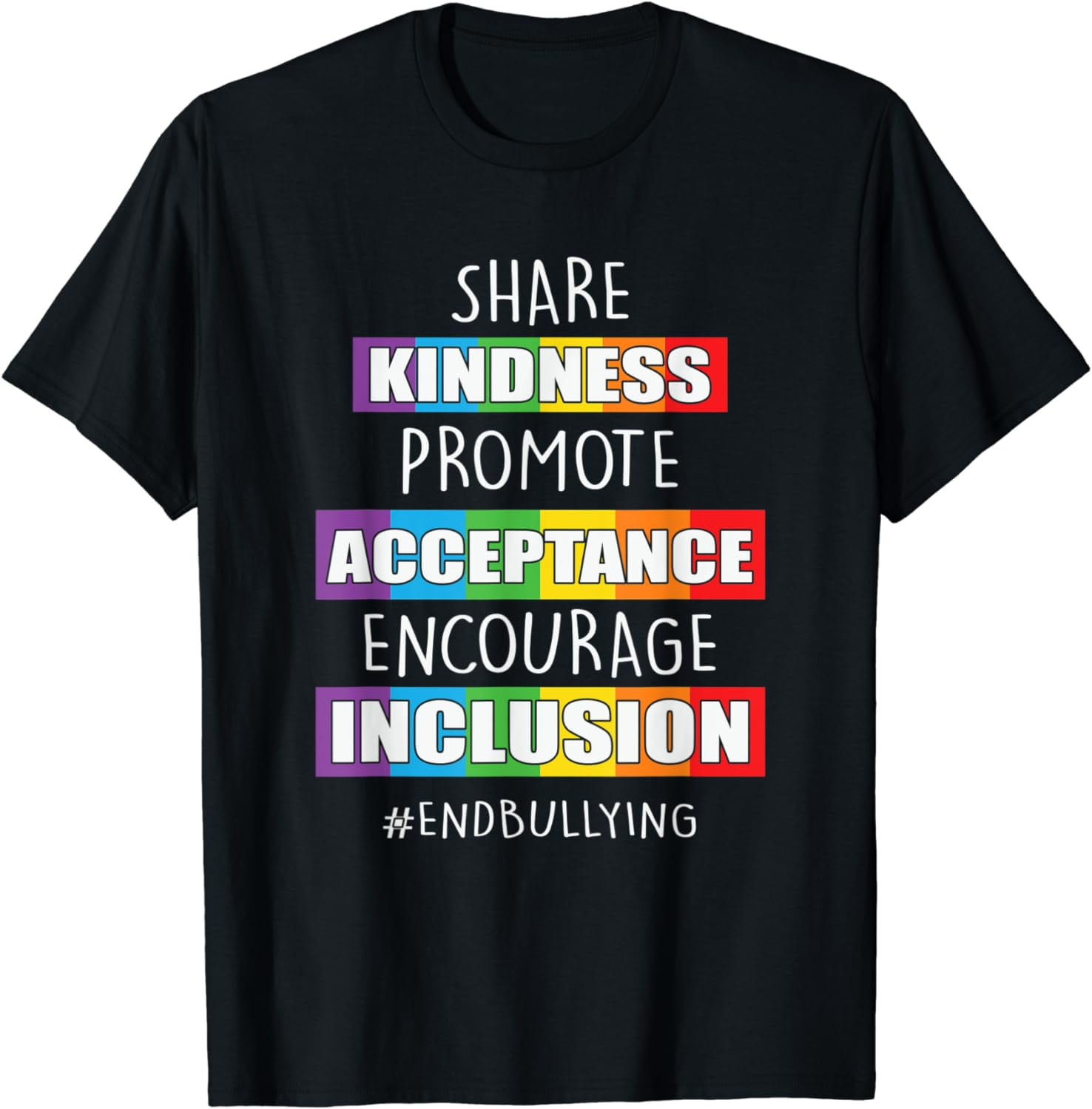Pride Month End Bullying LGBT Rainbow Flag T-Shirt - Walmart.com