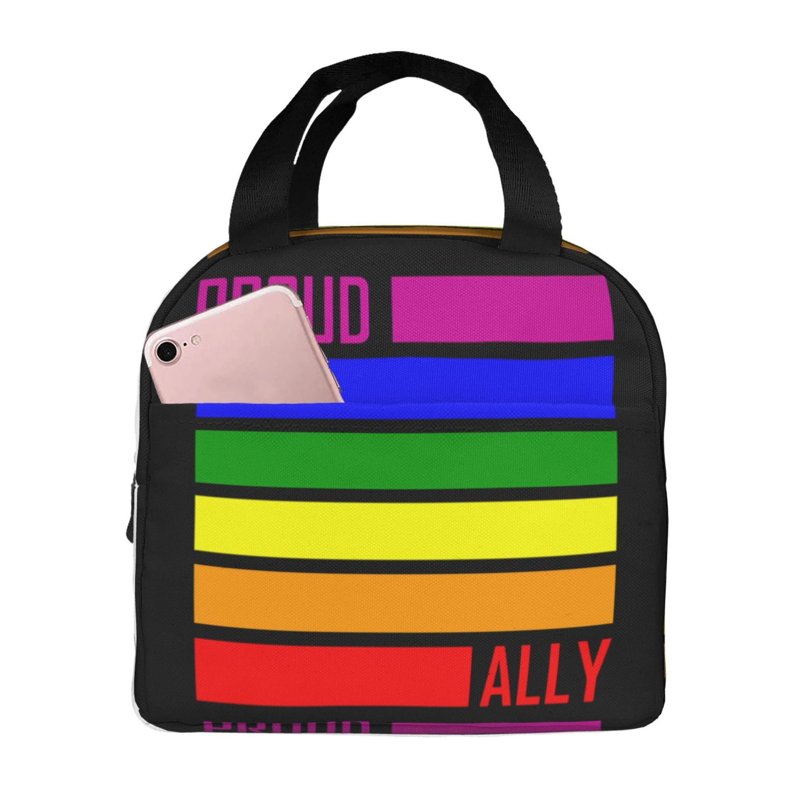 Pride Month LGBTQ Gay Pride Ally Lunch Bag Insulated with Pocket Lunch ...