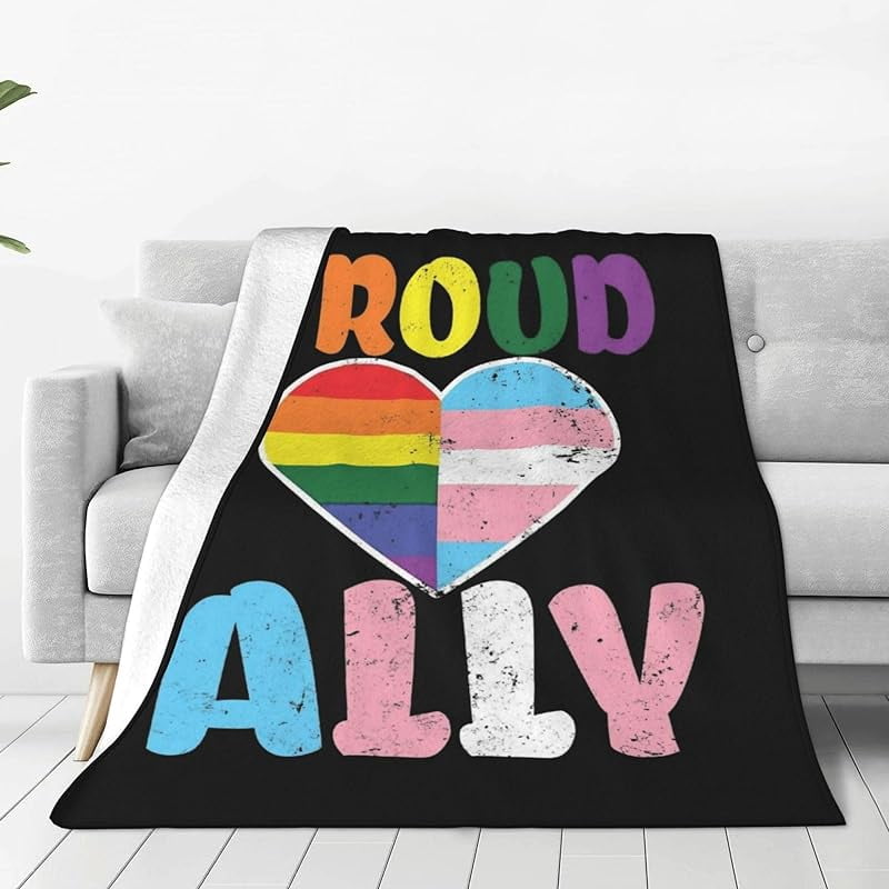 Pride Month LGBTQ Gay Pride Ally Pattern Blanket Soft Lightweight Throw ...