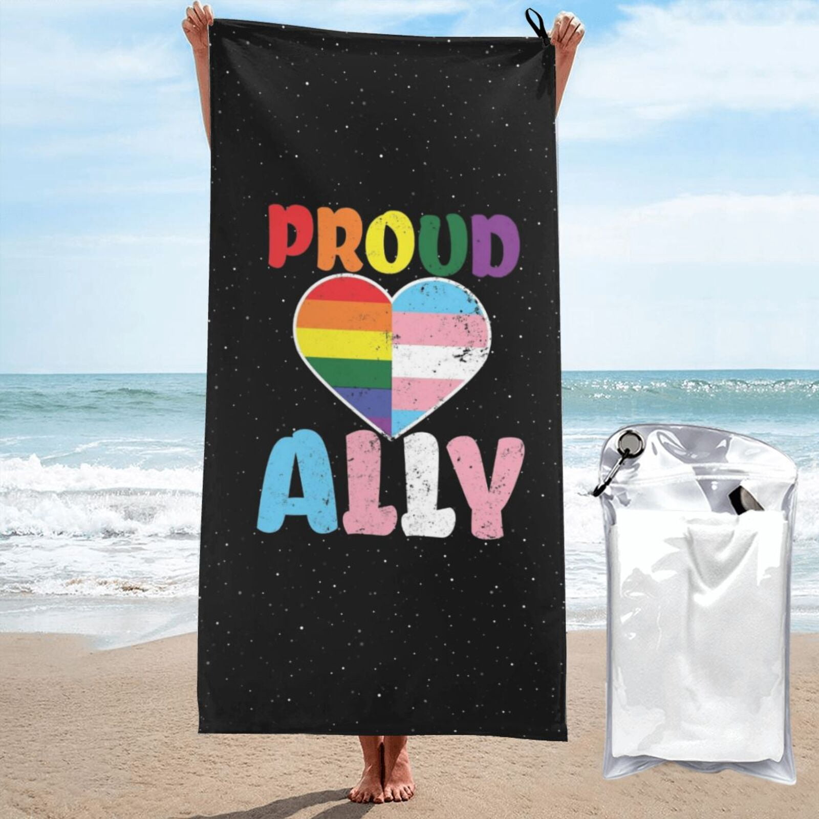Pride Month Lgbtq G-ay Pride Ally Large Quick Dry Beach Towel, Sand ...