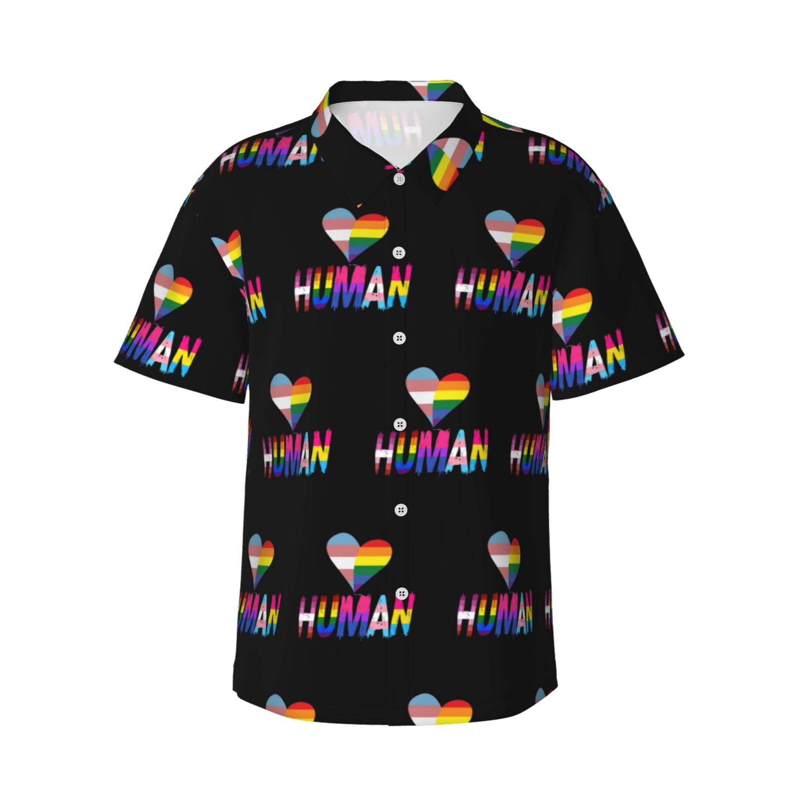 Pride Month Lgbtq Gay Pride Ally Mens Hawaiian Shirt Button Down Short ...