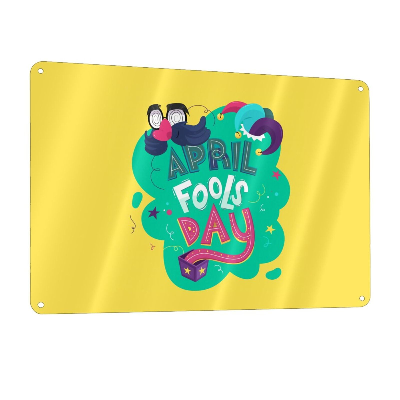 Happy April Fools' Day Funny Pattern Sign 12x8in Indoor Outdoor Metal ...