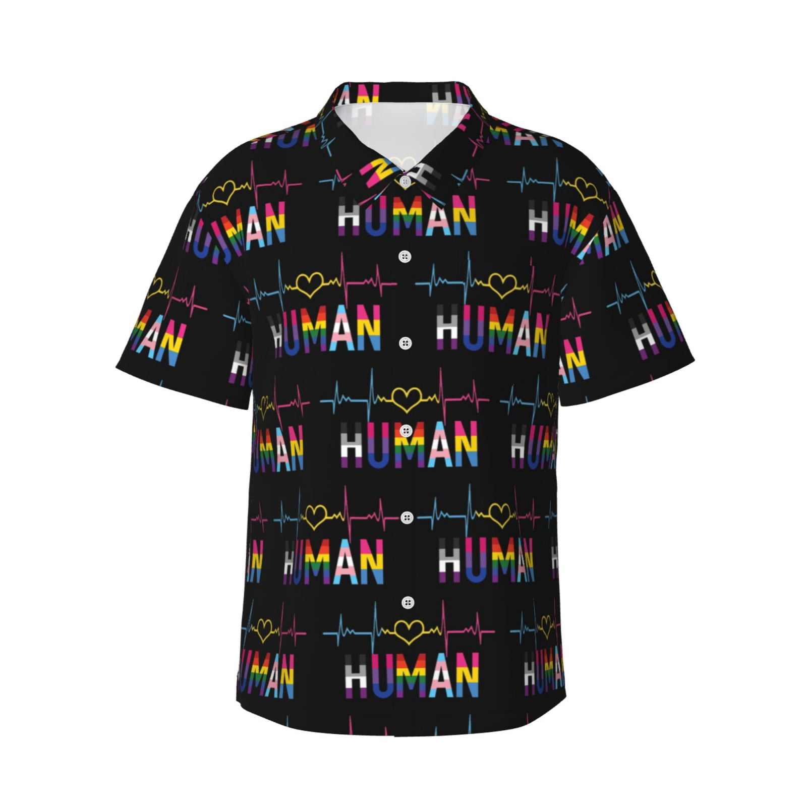 Pride Month Lgbtq Mens Hawaiian Shirt Button Down Short Sleeve Beach ...