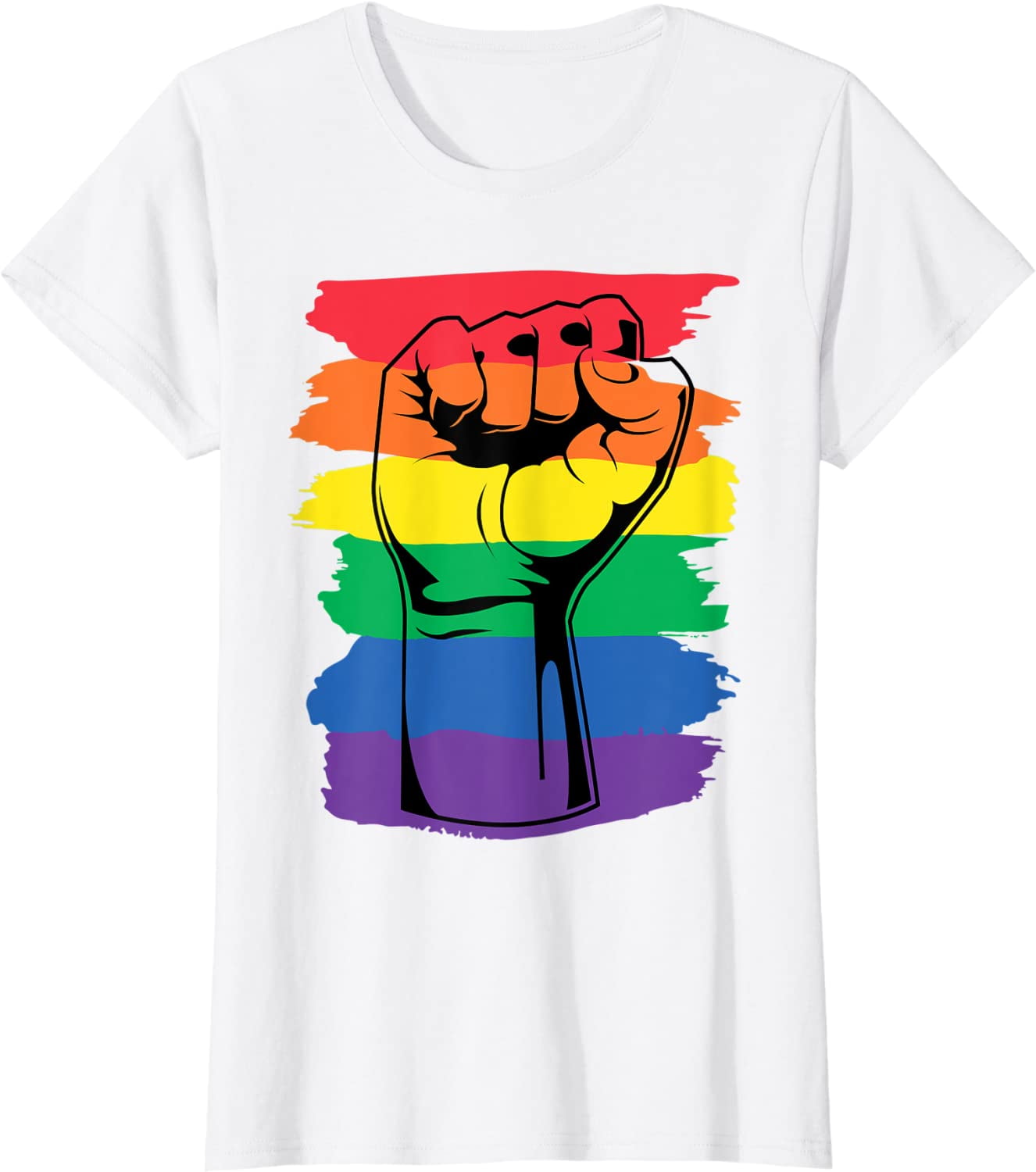 Pride Month Merch LGBT Rainbow Fist LGBTQ Pride Gift T-Shirt - Walmart.com