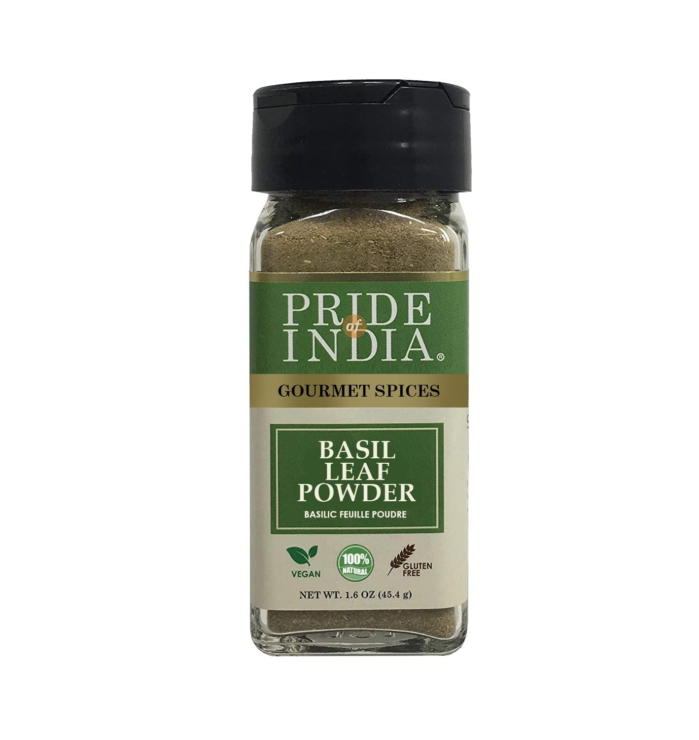 Pride Of India - Gourmet Basil Leaf Ground - 1.3 oz Dual Sifter Jar ...