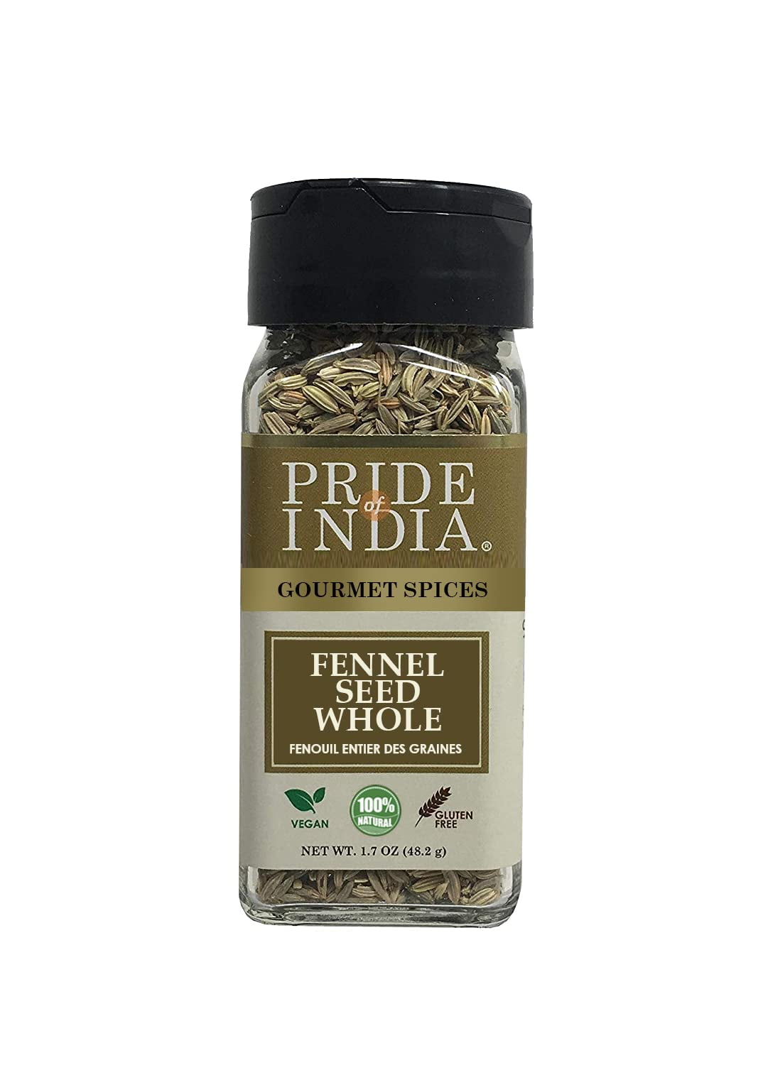 Pride Of India - Gourmet Fennel Seed Whole - 1.7 oz Small Dual Sifter ...