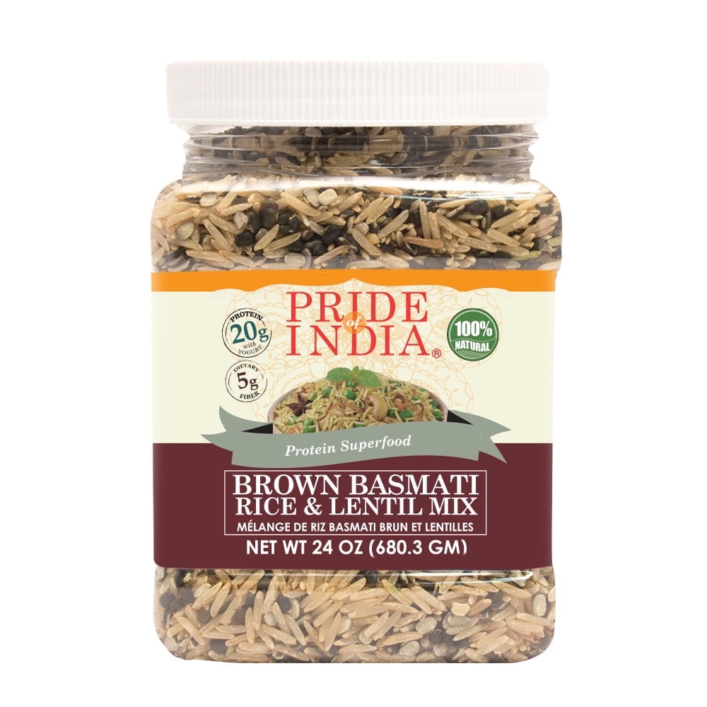 Pride Of India Indian Brown Basmati Rice & Lentil Kitchari Mix, 1.5 lbs ...