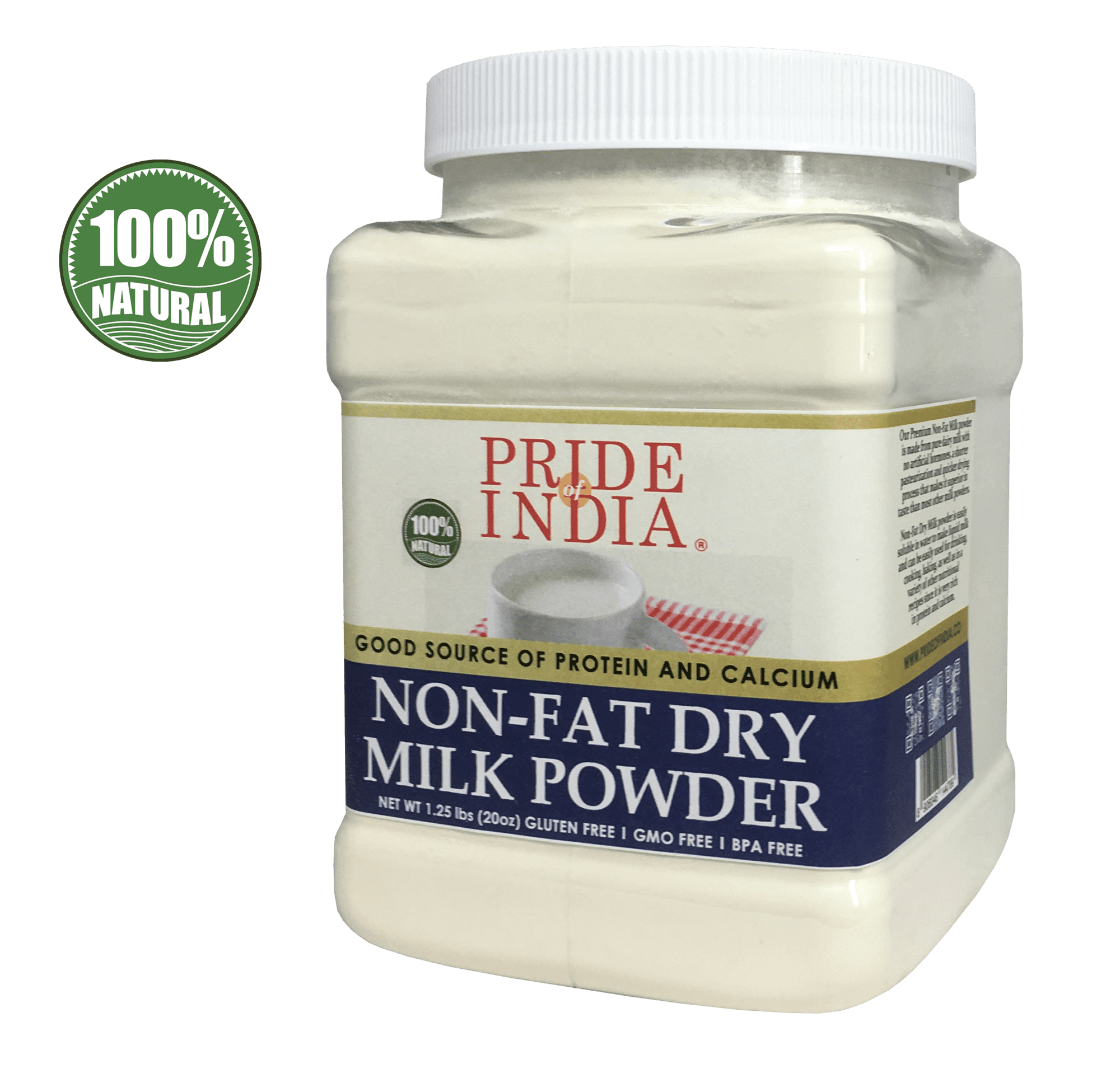 Pride Of India - Nonfat Dry Milk Powder - Protein & Calcium Rich - 1.25 ...