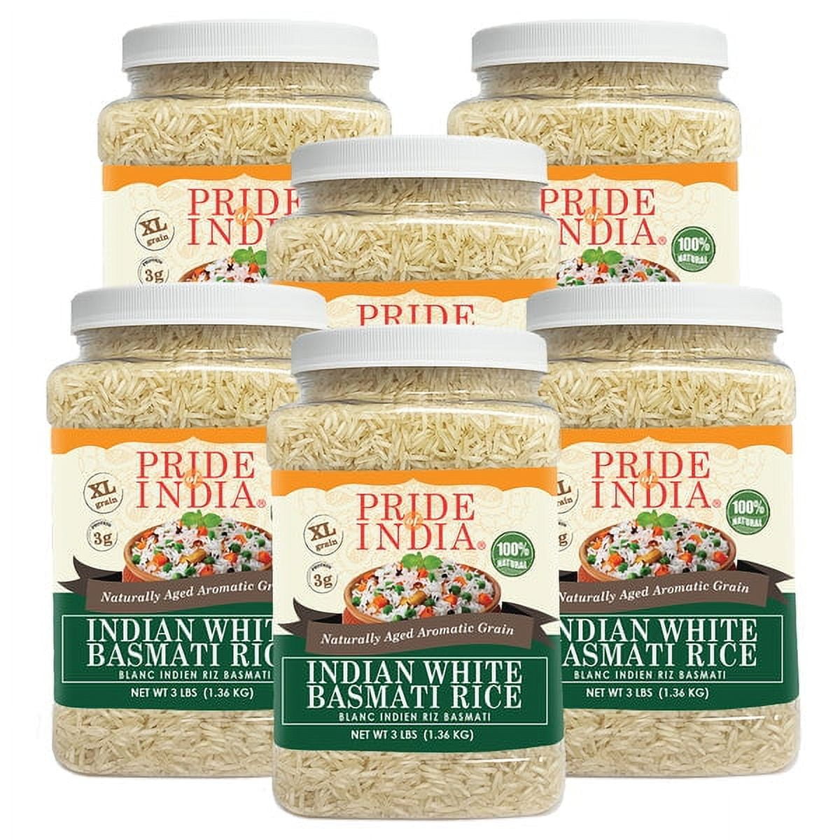 Pride Of India - PACK of 6 - Extra Long Indian Basmati Rice, Naturally ...