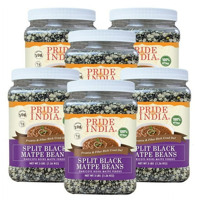 Pride Of India - PACK of 6 - Indian Split Black Gram Matpe Beans ...