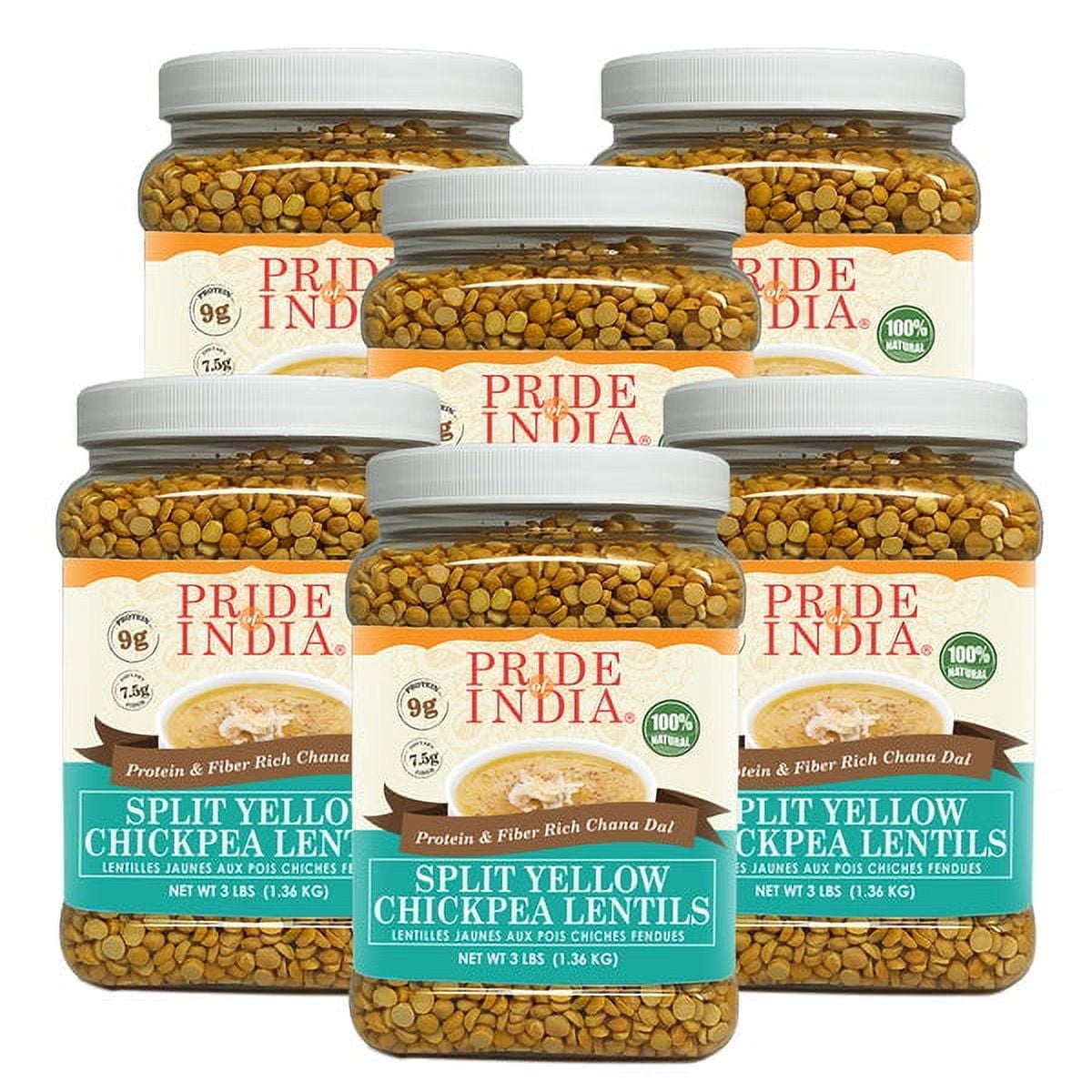Pride of India Indian Split Yellow Chickpea Lentils (Chana Dal), 3 lb ...