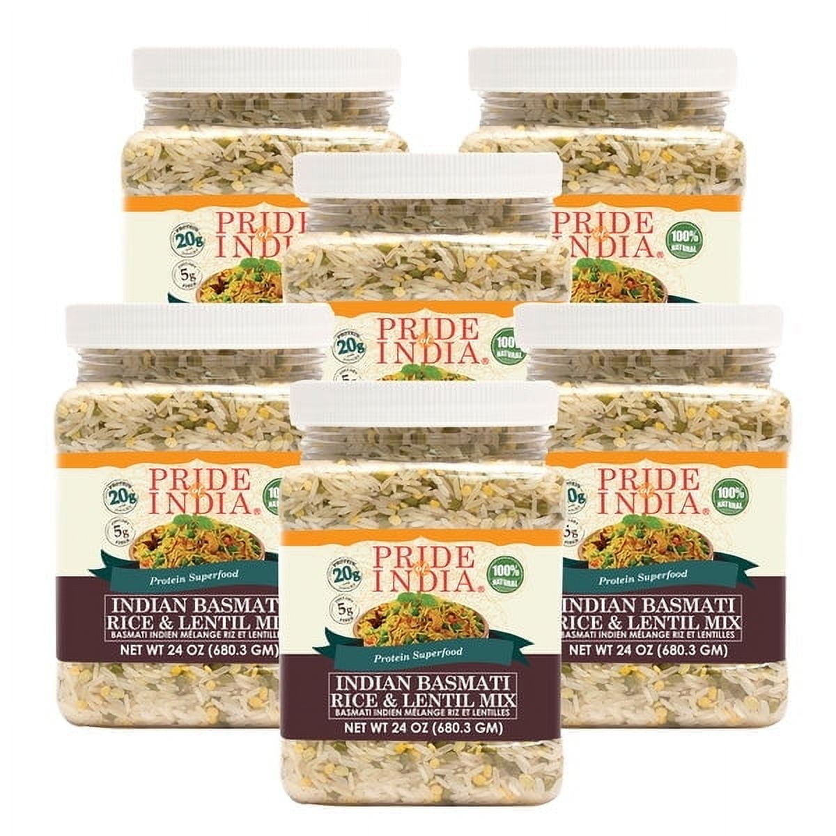 Pride Of India - PACK of 6 - Indian White Basmati Rice & Lentil ...