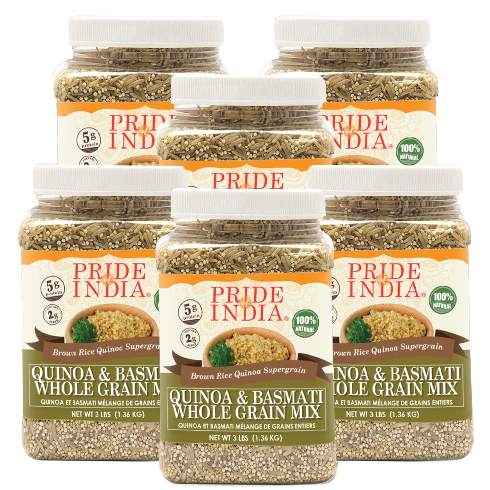 Pride Of India - PACK of 6 - Quinoa & Basmati Whole Grain Mix - Brown ...