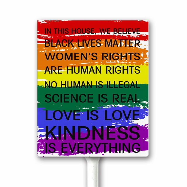 Pride Outdoor Sign, in This House We Believe Science Is Real Black ...