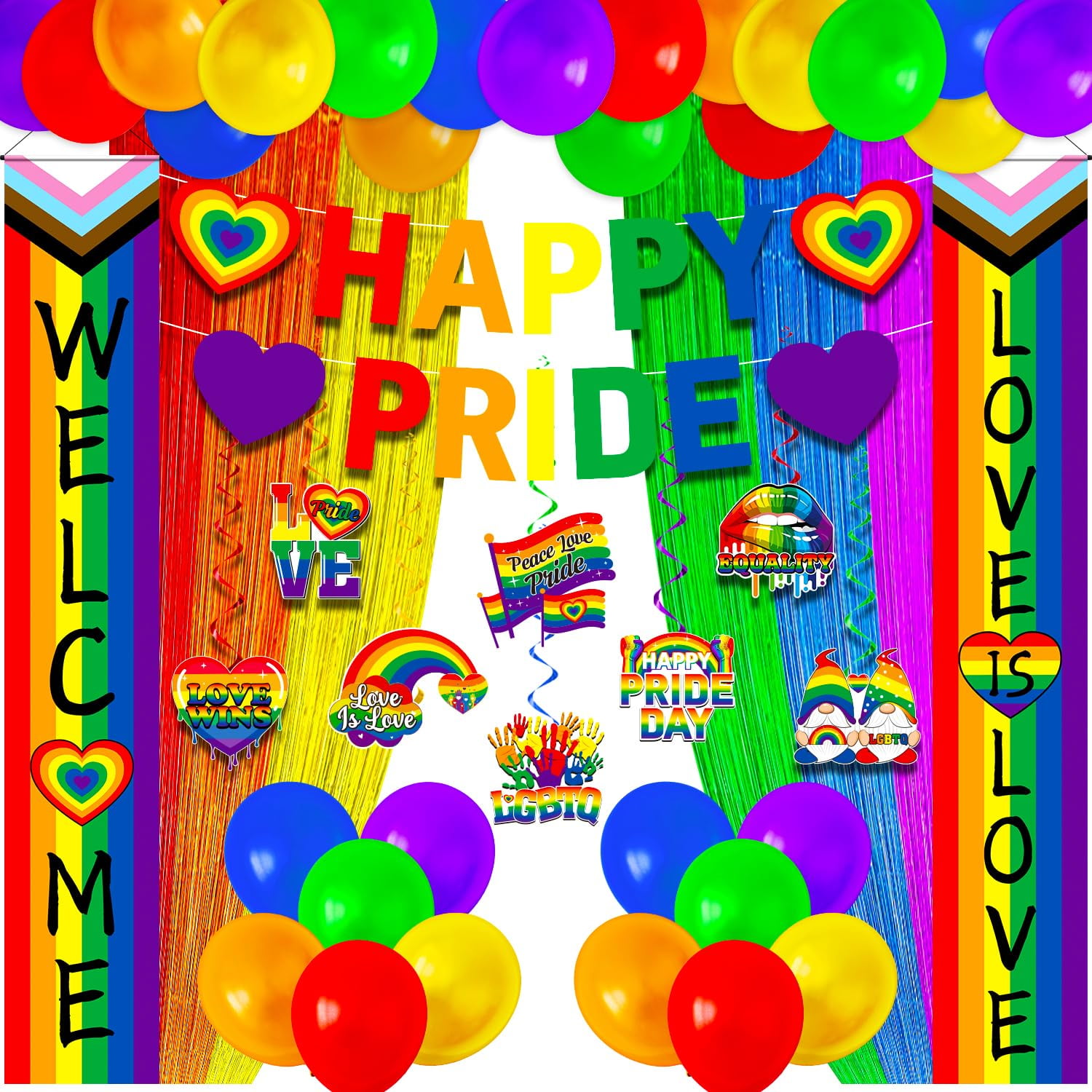 Pride Party Decorations Set,Gay Pride Decor for Office,Include Porch ...