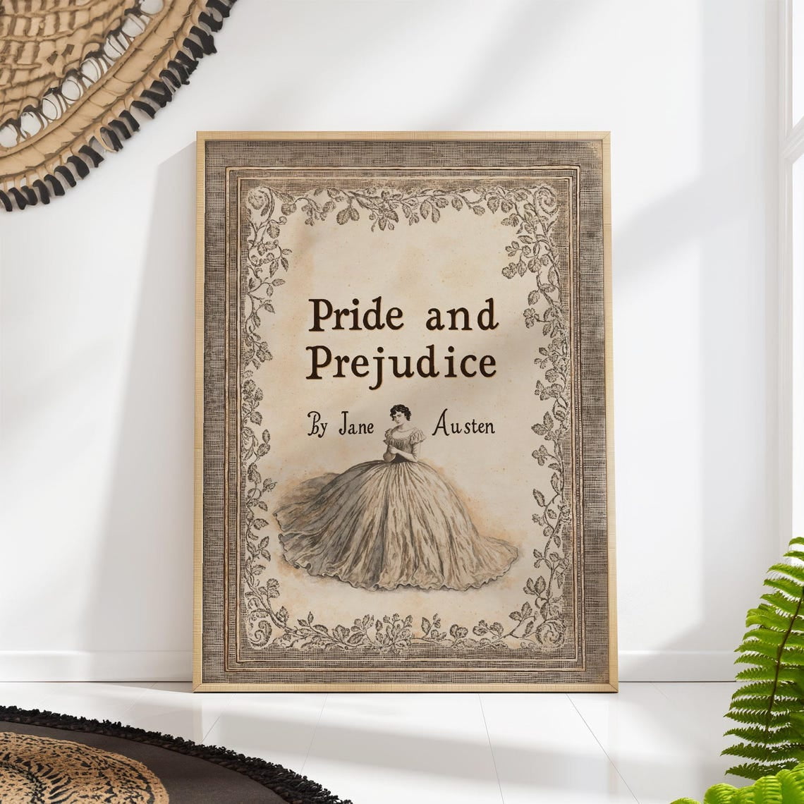 Pride And Prejudice Book Cover Print, Vintage Jane Austen Artwork ...