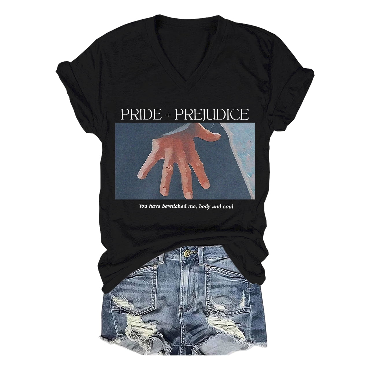 Pride and Prejudice Hand Flex Scene V Neck Shirt, Fitzwilliam Darcy Elizabeth Bennet Shirt ...