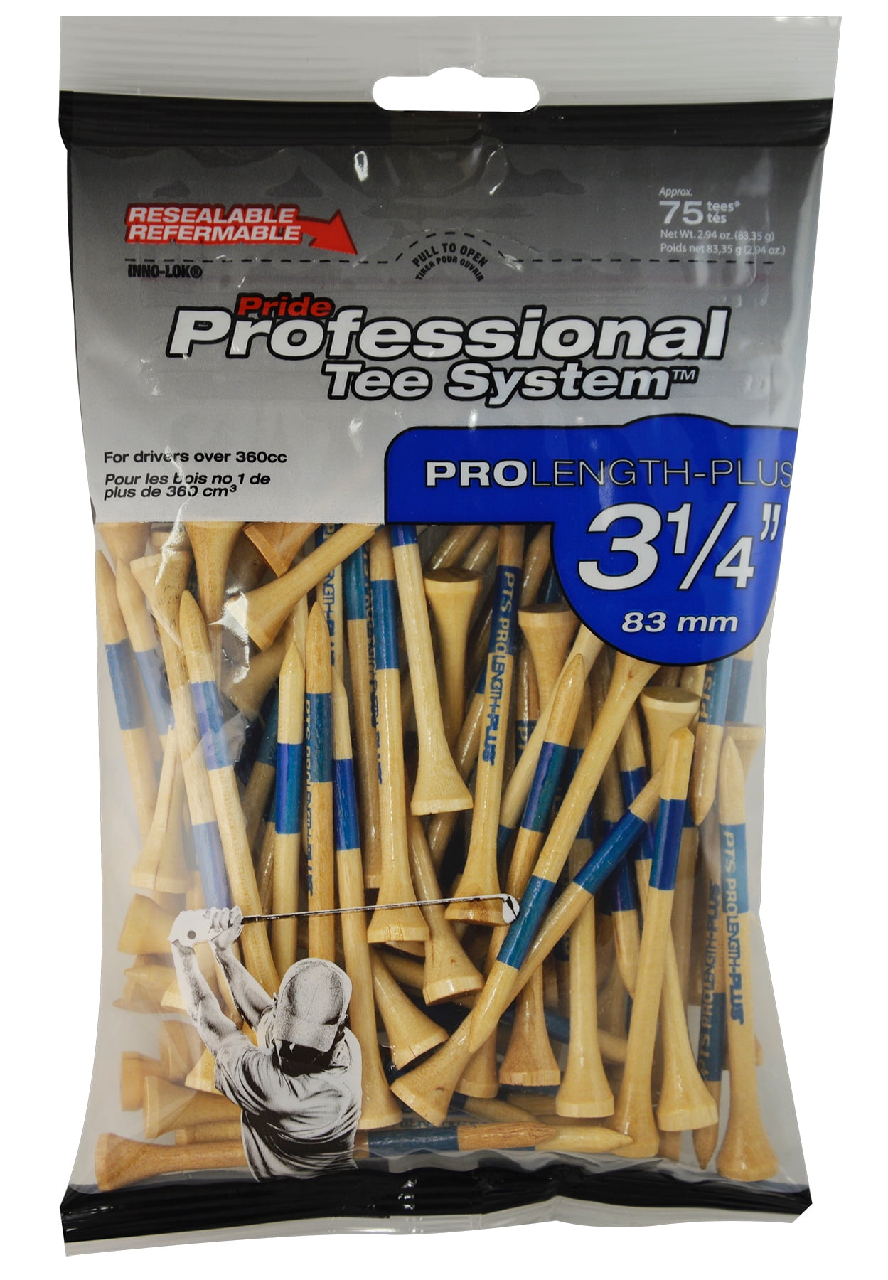 Pride Professional Tee System (PTS) – Color-Coded 3 1/4" Hardwood Golf ...