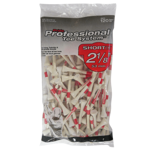 Pride Professional Shortee Wood Golf Tee, 2.13 inch, Red on White, 120 ...