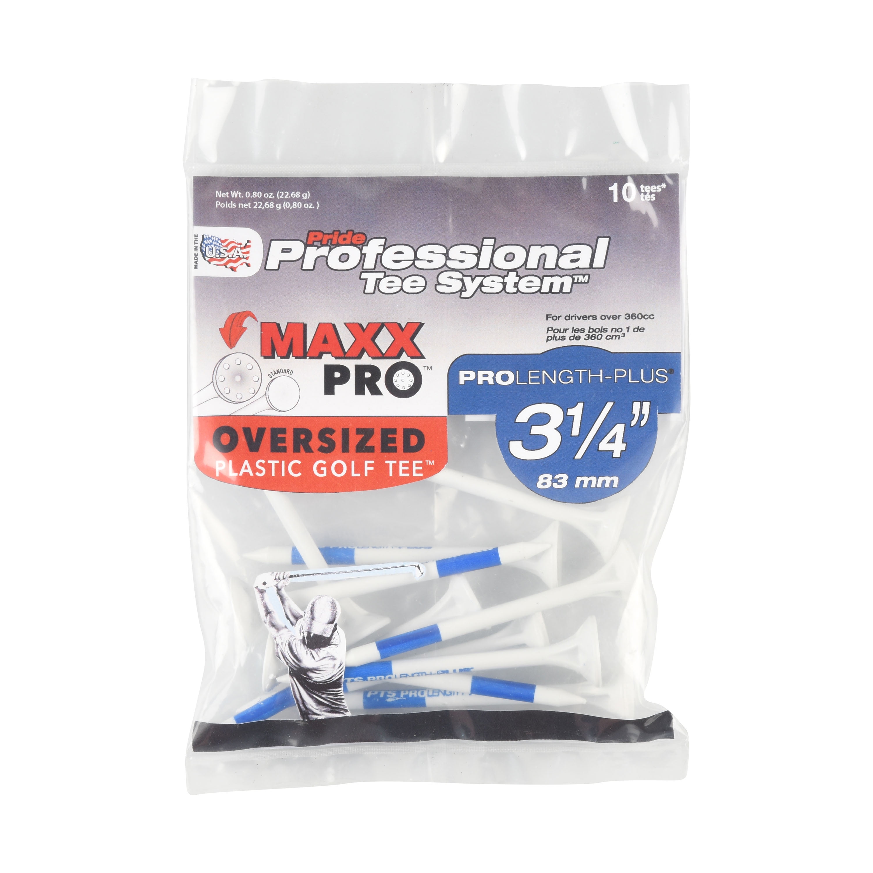Pride Professional Tee System MaxxPro Oversized Golf Tee 3.25 inch, 10 ...