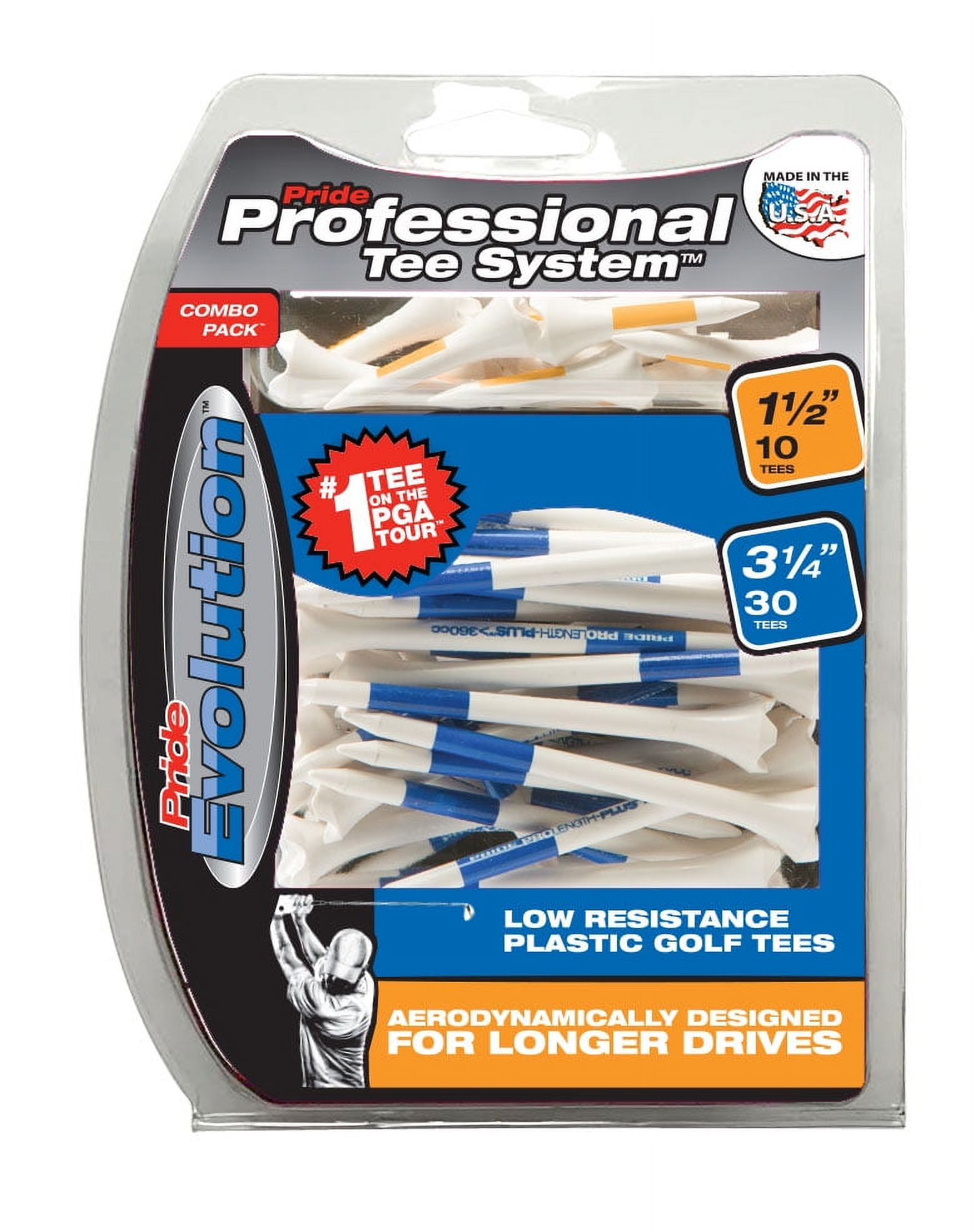 Pride Performance Plastic Golf Tees Combo Pack – 30 count 3.25" + 10 ...