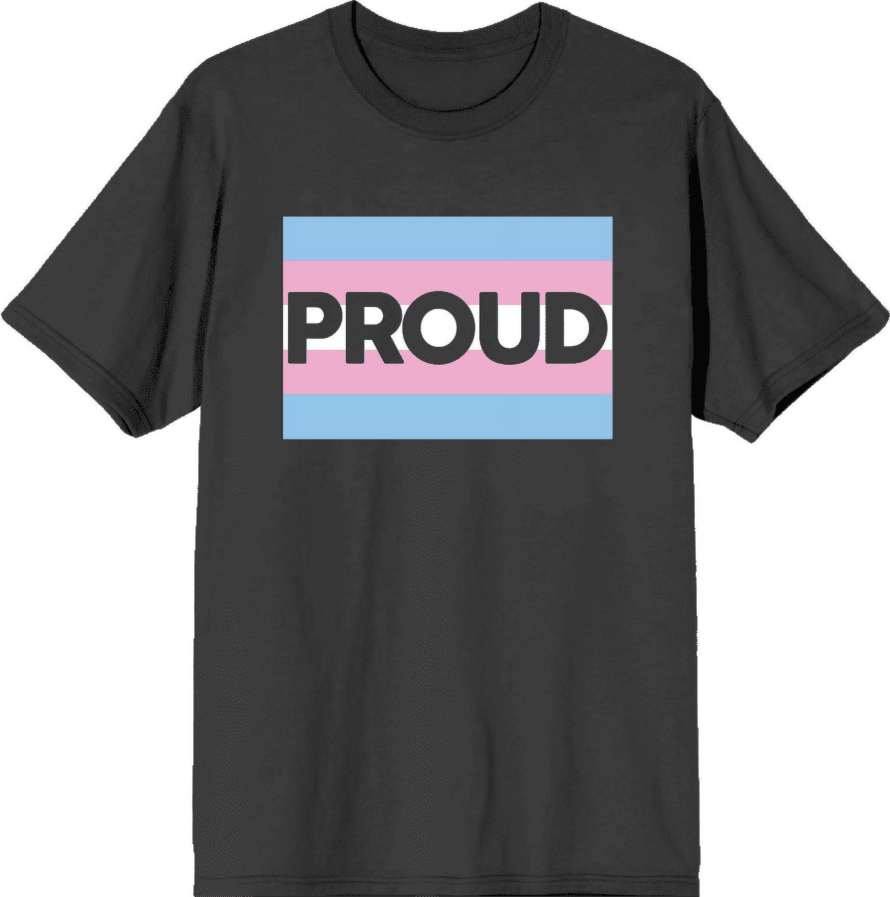Pride Proud Trans Flag Charcoal Men's Crew Neck Short Sleeve Tee-XL ...