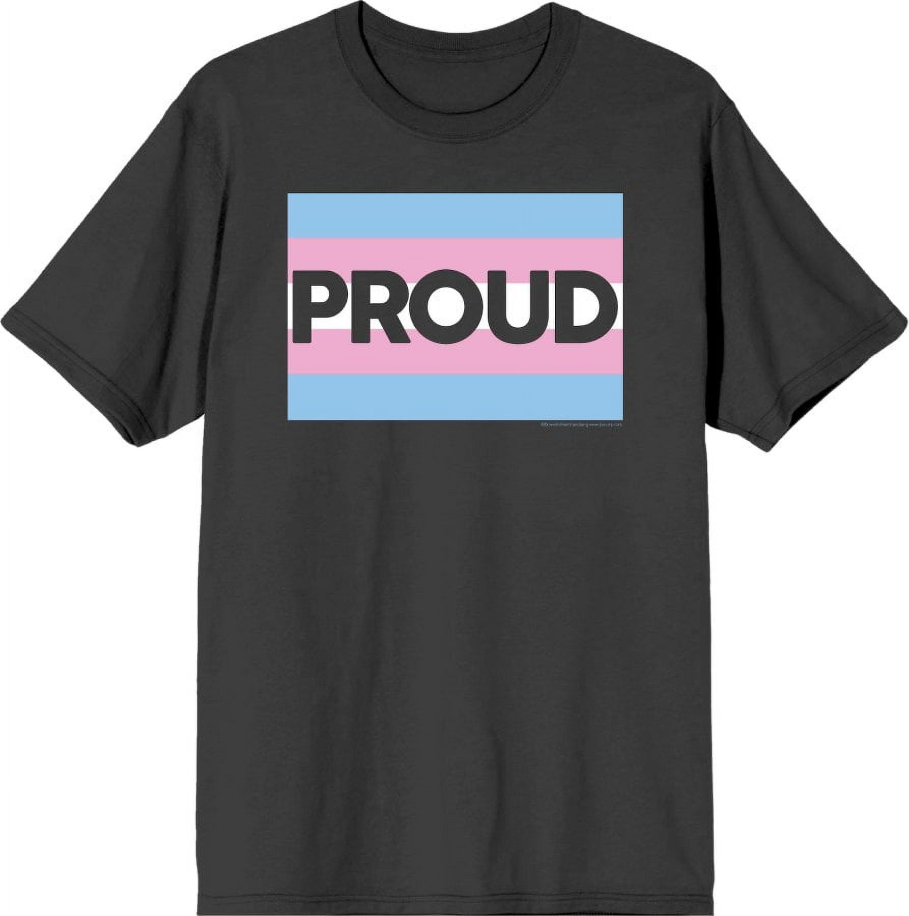 Pride Proud Trans Flag Men's Charcoal Crew Neck Short Sleeve Tee-Small ...