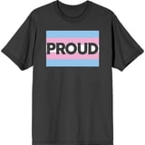 Pride Proud Trans Flag Men's Charcoal Crew Neck Short Sleeve Tee-Small ...