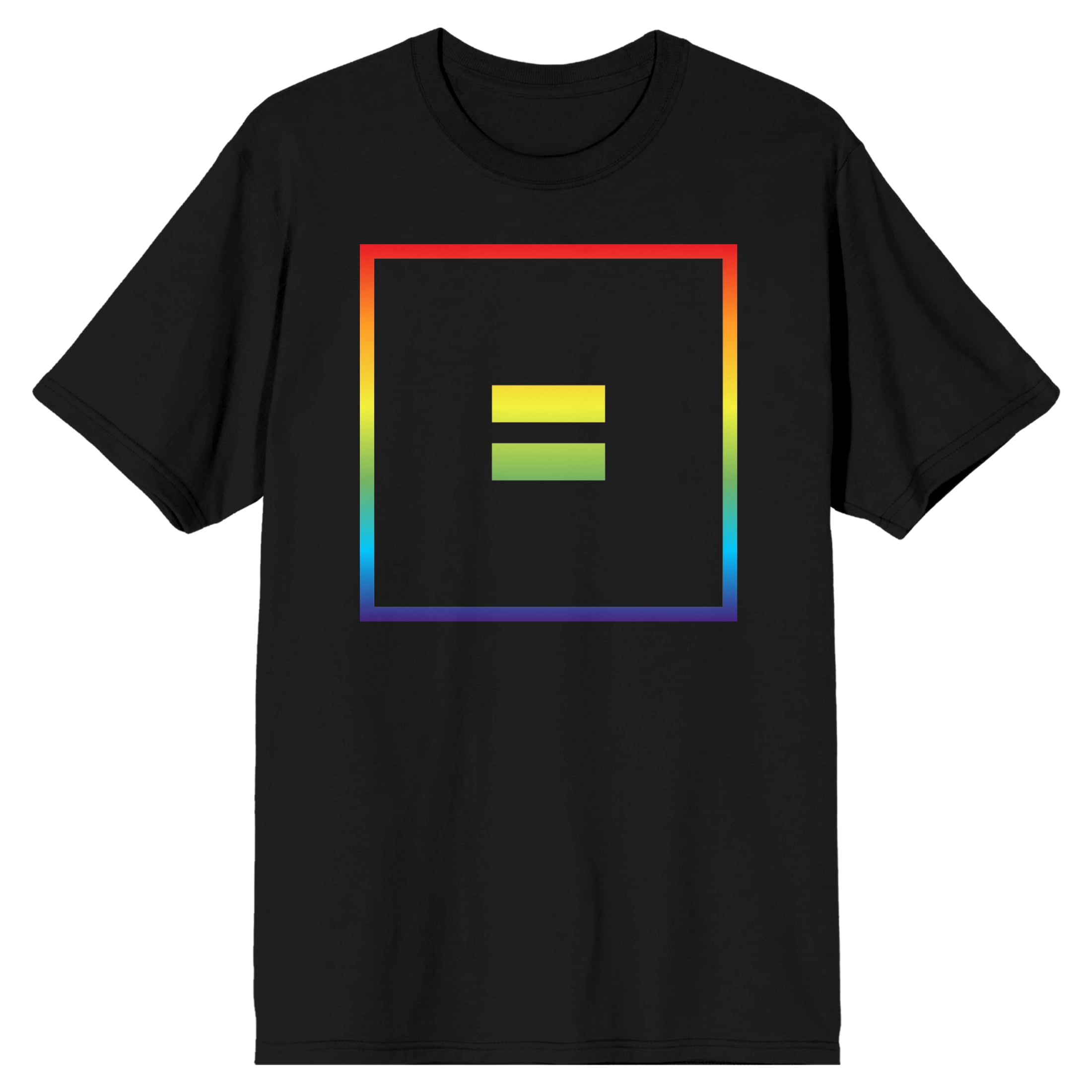 Pride Rainbow Box With Equal Sign Crew Neck Short Sleeve Men's Black T ...
