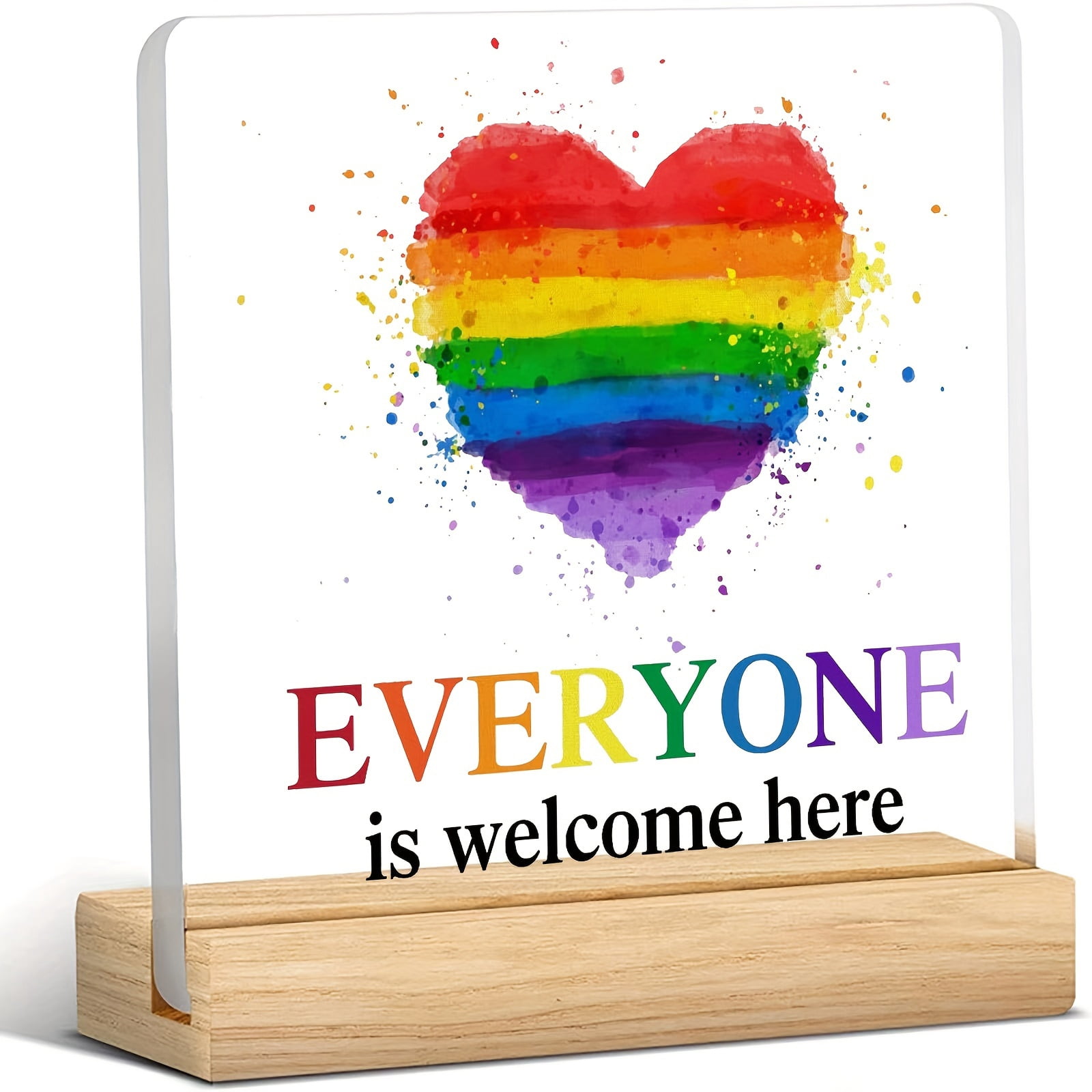Pride Rainbow Heart Acrylic Suitable For Holiday Table Decoration ...