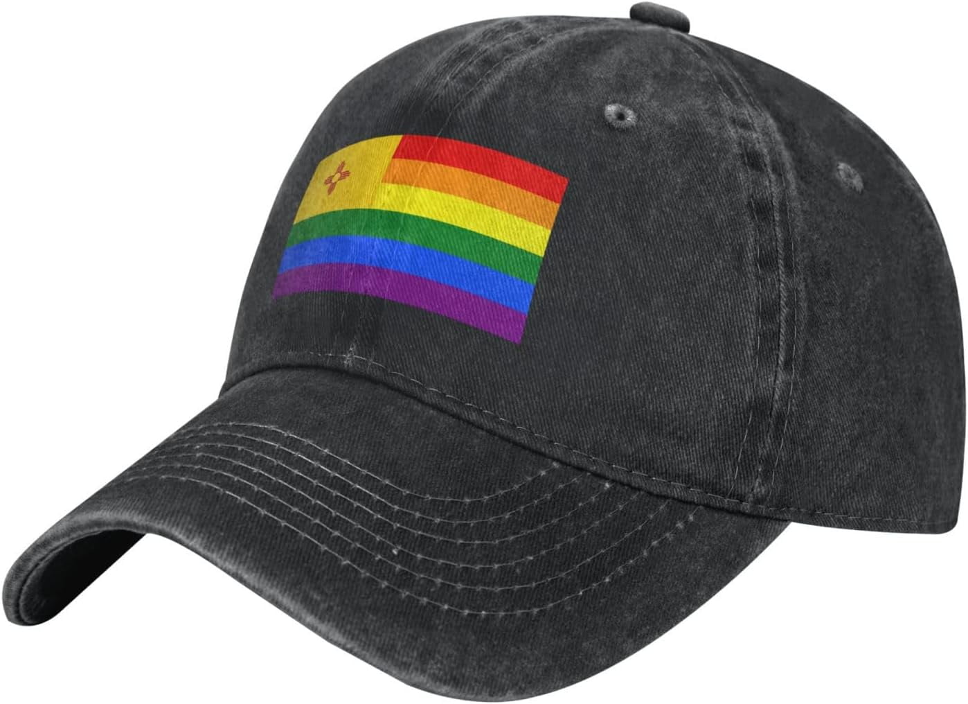 Pride Rainbow LGBT Flag of New Mexico Baseball Cap Women Men Hat ...