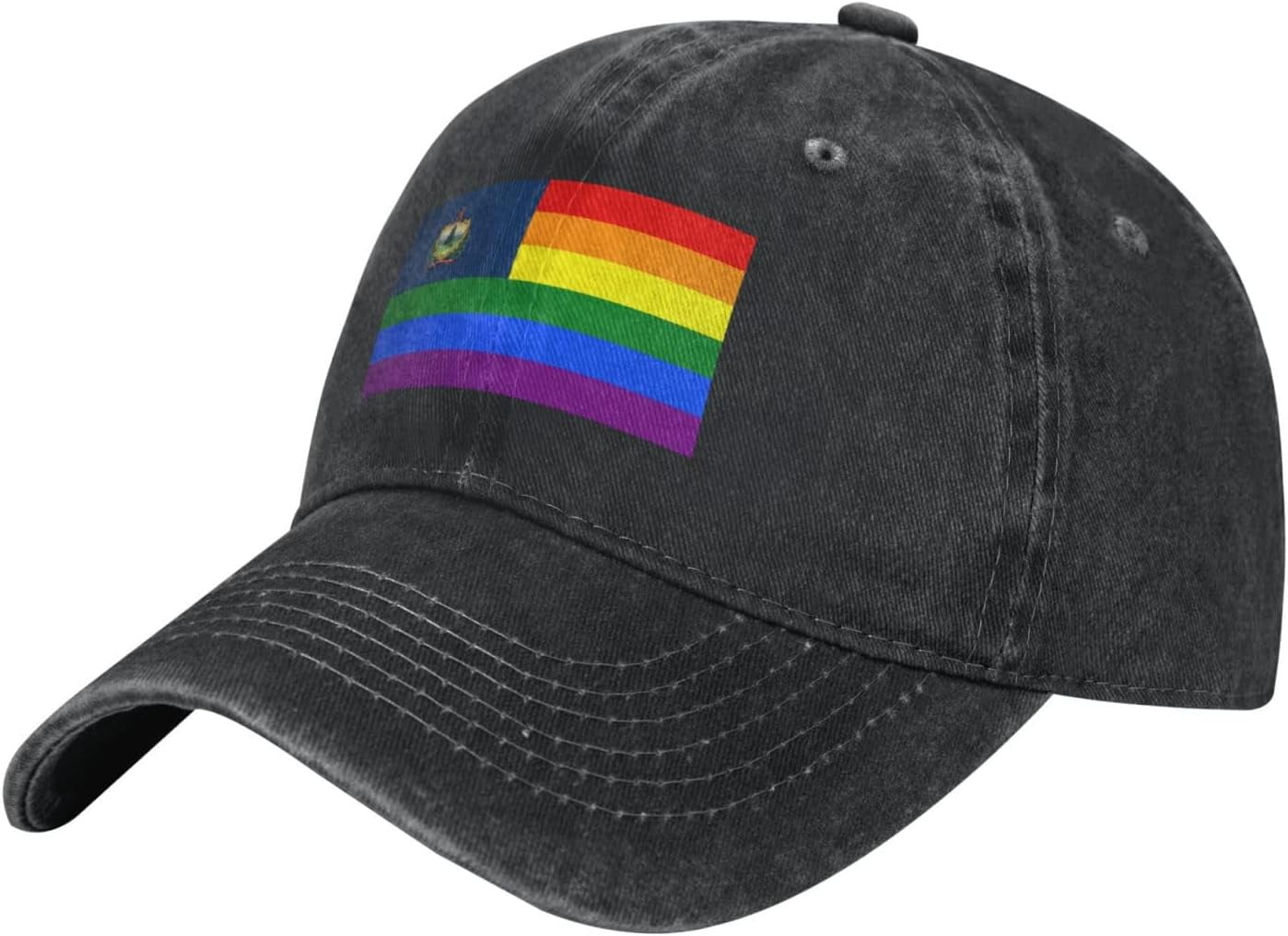 Pride Rainbow LGBT Flag of Vermont Baseball Cap Women Men Hat Vintage ...