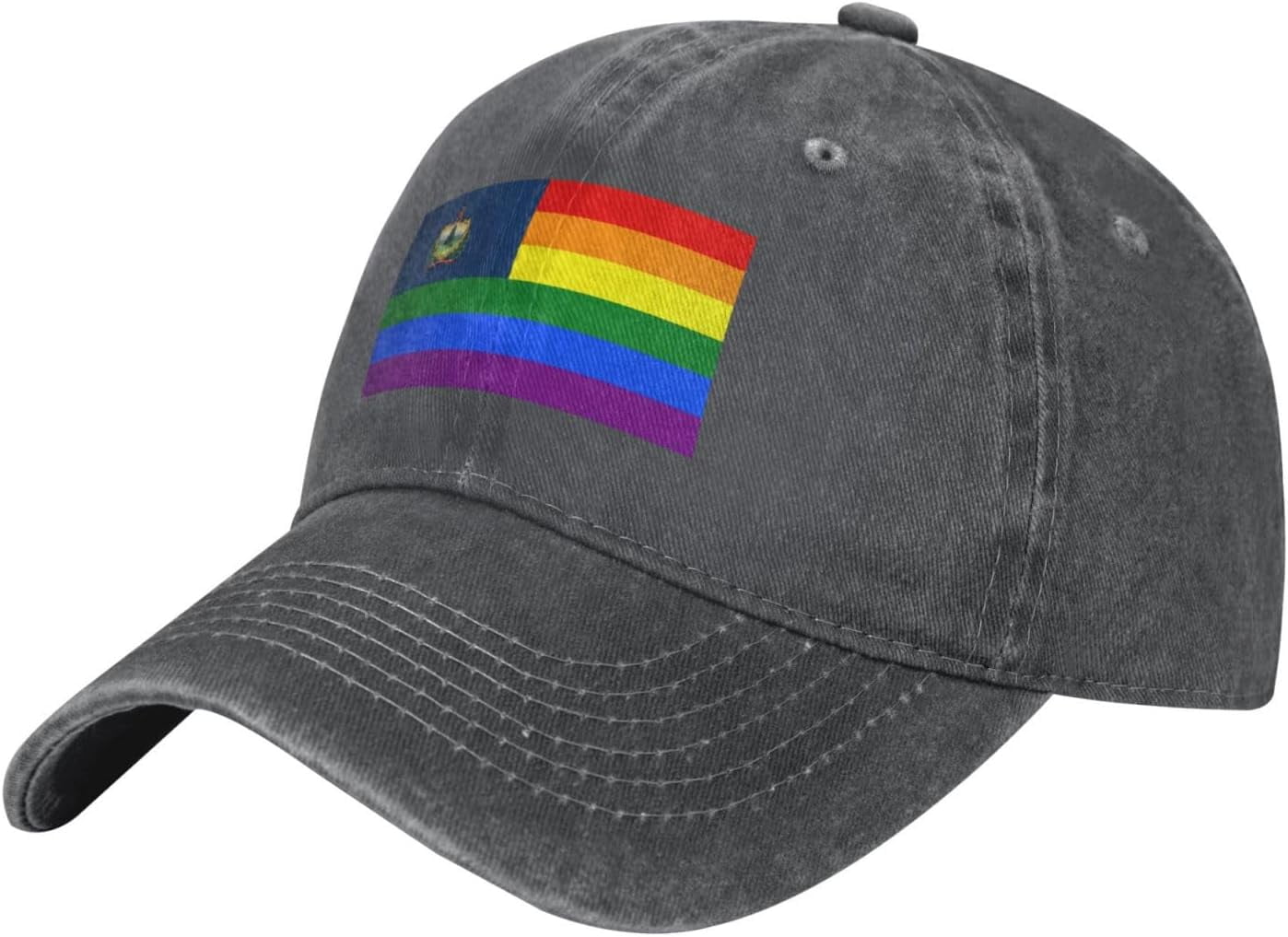 Pride Rainbow LGBT Flag of Vermont Baseball Cap Women Men Hat Vintage ...