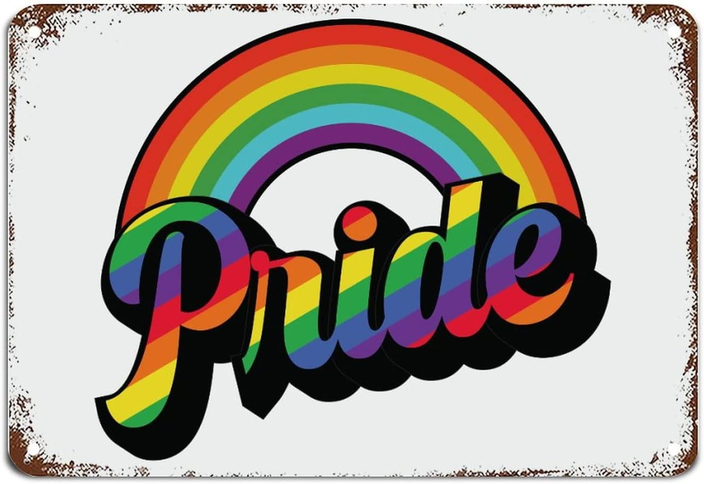 Pride Rainbow LGBT Metal Sign Love Equalityity Rights LGBTQ Signs ...