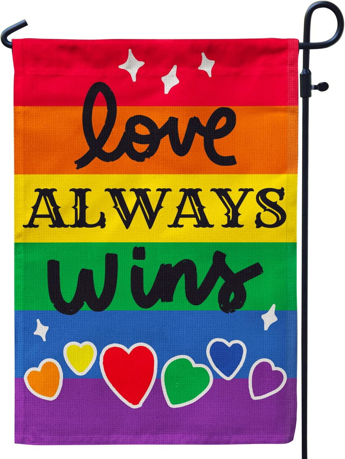 Pride Rainbow LGBTQ Garden Flags, Love Always Wins Flag Double Sided ...