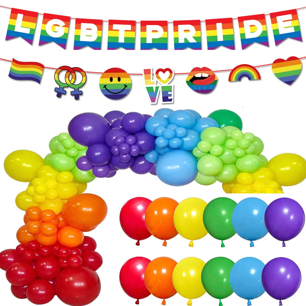 Pride Rainbow Party Decorations Set, Happy Pride Month Decor Include ...