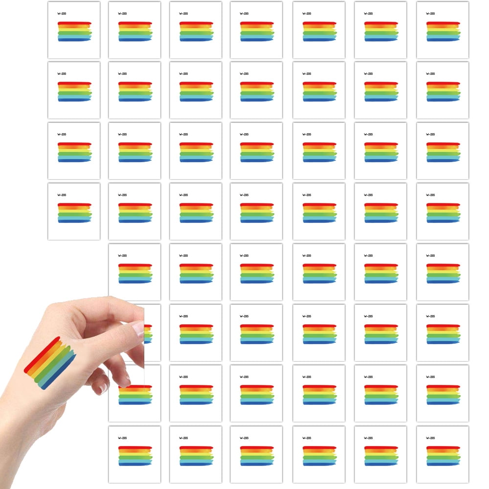 Pride Rainbow Temporary Tattoos 52 Pieces Pride Rainbow Temporary ...
