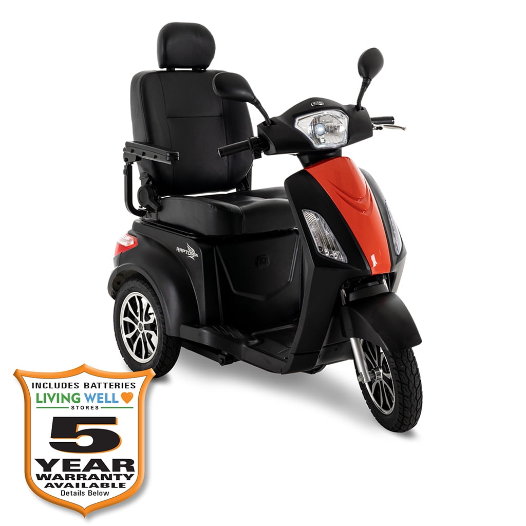 Pride Raptor 3-Wheel Powerful Mobility Scooter Color: Orange with 5 ...