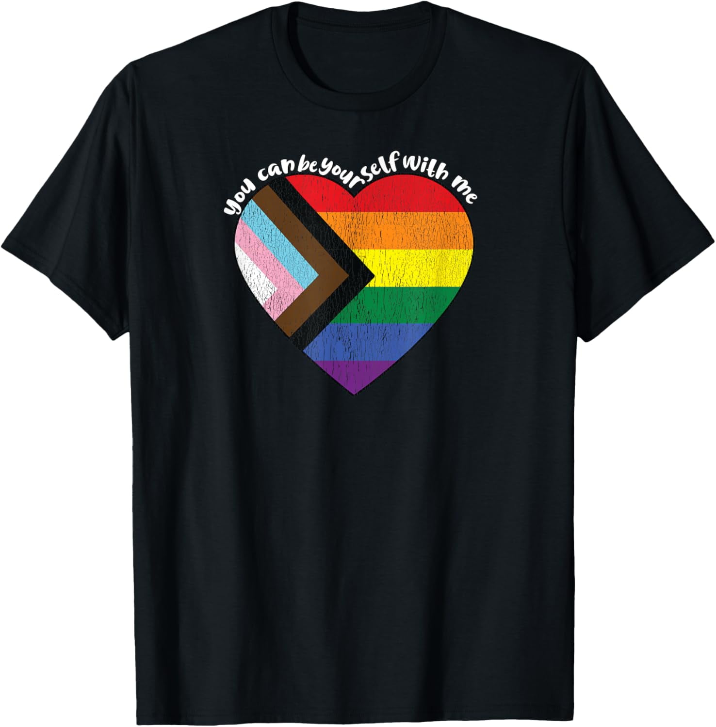 Pride Safe Space Heart LGBTQ+ You Can Be Yourself With Me T-Shirt - Walmart.com