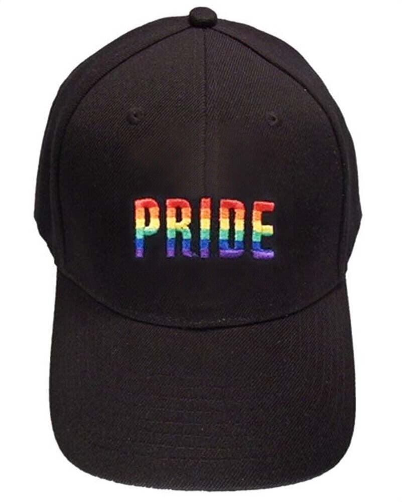 Pride Shack - Black Baseball Hat Rainbow Pride Text LGBT Gay & Lesbian ...