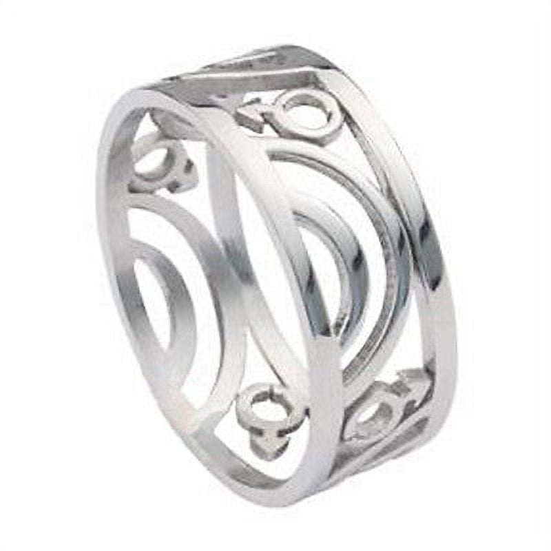 Pride Shack - Mars / Male Symbol Carved Ring - Men's Gay Pride Steel ...