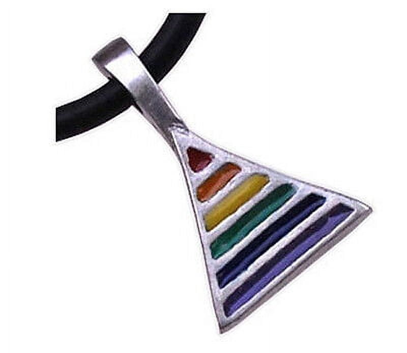 Pride Shack - Pewter Rainbow Triangle Pendant Lesbian Gay Pride LGBT ...